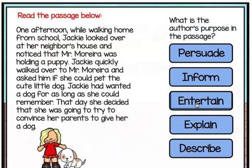 Author's Purpose Activities Boom Cards by Suburban Teacher | TPT