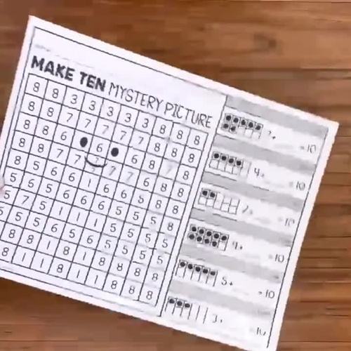 Make 5 and Make 10 Mystery Pictures by A Spoonful of Learning | TPT