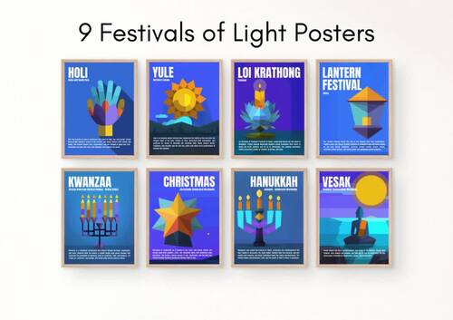 World Festivals of Light Posters Classroom Set for Middle & High School