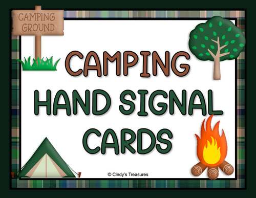 Camping Theme Hand Signal Cards *Editable* by Cindy's Treasures | TPT