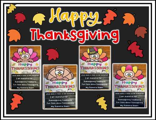 Thanksgiving Writing Flip Book With Turkey Topper Bulletin Board Kit