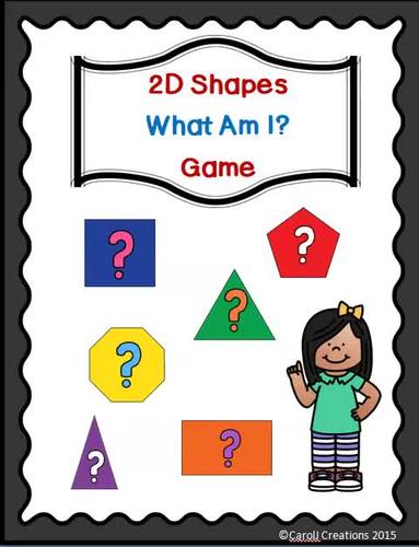 2D Shapes What Am I Game Activity by CarolJ Creations | TPT