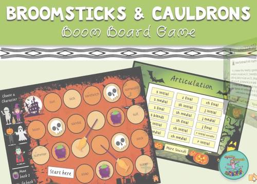 Broomsticks & Cauldrons: Halloween Boom Card Board Game for Speech ...