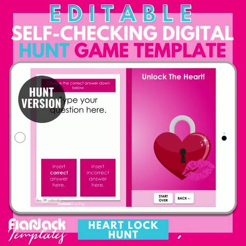 Heart Lock Hunt Google Slides PowerPoint Editable Game Template | TpT