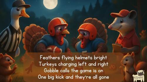 Music: Turkey Bowl Autumn Choir Song Classroom Songs Reading Lyrics ...