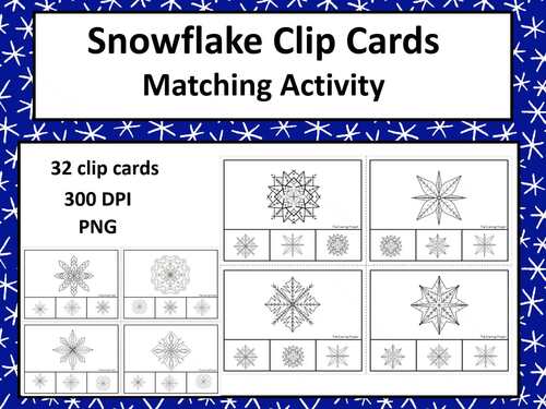 Snowflakes clip cards/ Picture to picture match/32 clip cards for Spec ...