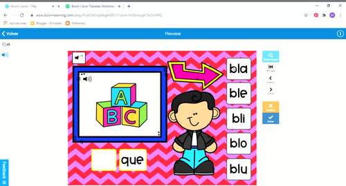 BOOM CARDS: SÍLABAS TRABADAS con BL -Spanish Blends Distance Learning