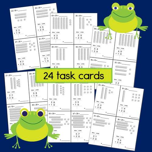 Adding Multiples of 10 to a 2 Digit Number Frog Theme Math Adding 10s ...