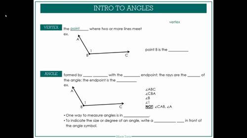 Geometry PowerPoint Teaching Intro to Angles DISTANCE LEARNING by Kacie ...