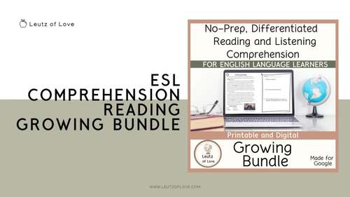 ESL Comprehension Reading Growing Bundle | TPT