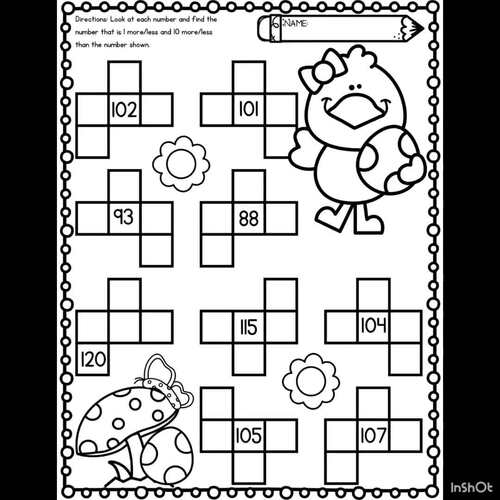 Mental Math Bundle | 10 More and 10 Less Worksheets & Puzzles | TPT