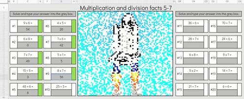Digital Math Pixel Art 3rd Grade Fluency Multiplication and Division ...
