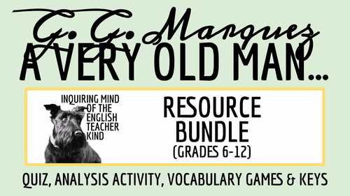 "A Very Old Man with Enormous Wings" Quiz, Worksheet, and Vocab Games ...