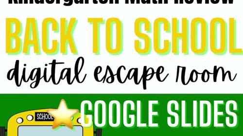 Kindergarten Back to School Math Digital Escape Room Counting to 10 ...