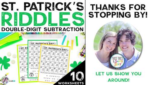 Double Digit Subtraction With Regrouping | St. Patrick's Day Riddles ...