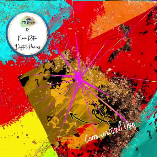 Retro Neon Digital paper by Teach Elite | TPT