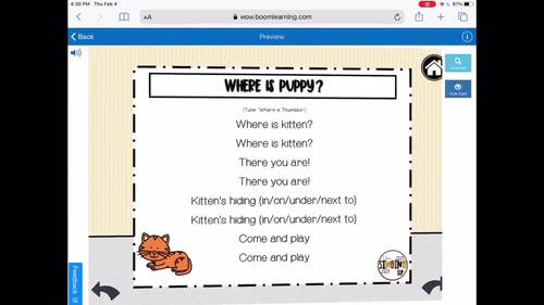 Pet Song for Prepositions & Where Questions: Boom + Printable | TPT