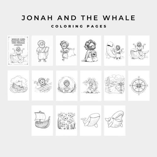 Jonah And The Whale Coloring Book, Bible Coloring Pages, Jonah Bible Story