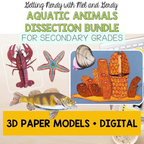 Dissection - Aquatic Animals - 3d Paper Dissection Models Bundle