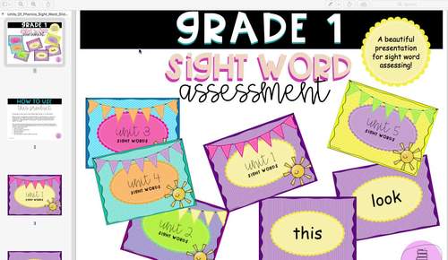 First Grade Phonics Sight Word Assessment Presentation! by Lovely In ...