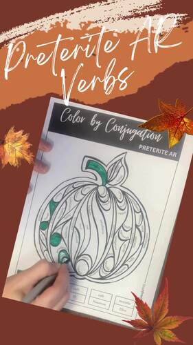 El Pretérito: Los Verbos -AR (Preterite AR Verbs) Color By Conjugation ...