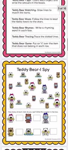 Teddy Bear Day Fun Interactive Activities- Digital and Printable Worksheets