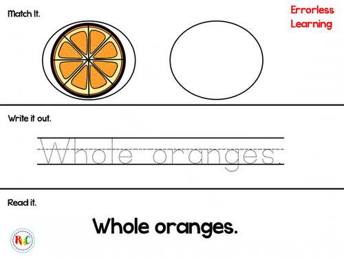 Identifying Fractions Worksheets for Special Education, Halves and Wholes