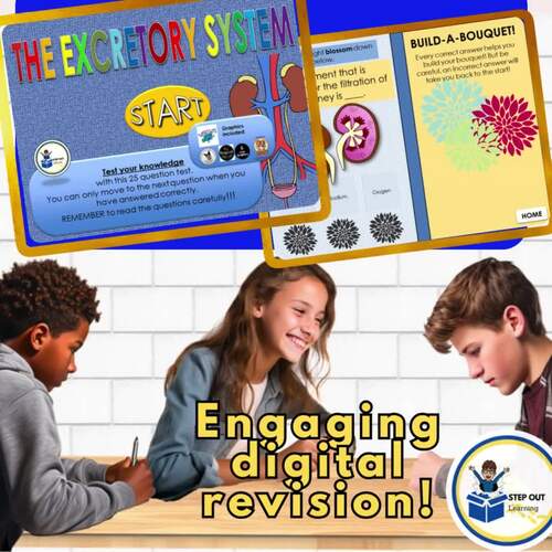 Urinary/ Excretory system digital game + worksheet revision - middle school