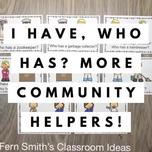 Community Helpers I Have Who Has Card Game Part One | TPT