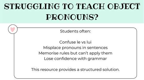 French Direct + Indirect Object Pronouns | Intermediate Grammar Unit