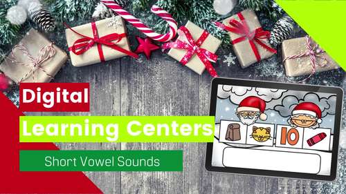 Short Vowels Sort Phonics Games Christmas Literacy Centers | TPT
