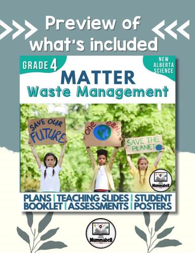 MATTER: Waste Management Gr 4 Alberta New Science Curriculum by Mummabell