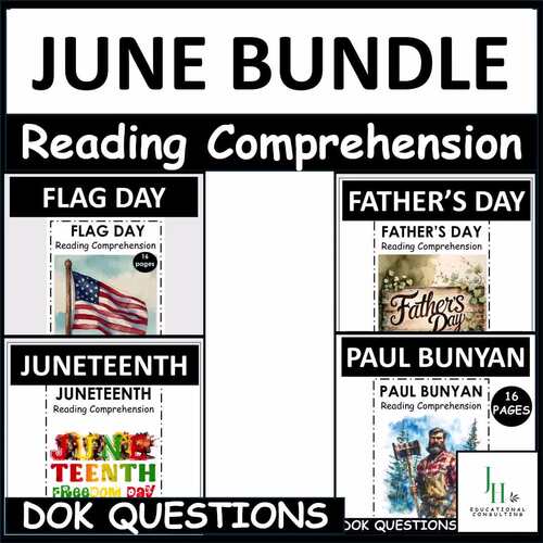 June Reading Comprehension Activities | Worksheets | DOK | Middle School