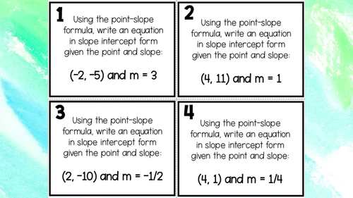 Point Slope Form Activity - Point Slope Form Task Cards - PDF & Digital