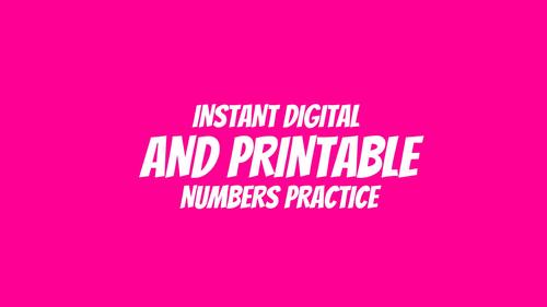 INSTANT Digital + Print Numbers Practice | Google SLIDES and Seesaw