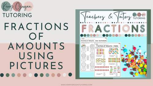 Beginner Fractions Worksheets by Kerry Grogan Tutoring | TPT