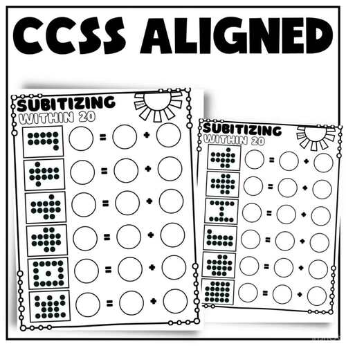 Subitizing Teen Numbers No Prep Activity Math Worksheets | TPT