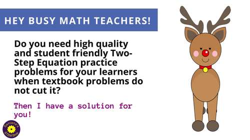 Two-Step Equations Christmas Coloring Math Activity Practice Problems