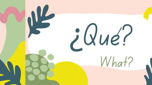 Back to School Spanish Word Wall - Question Words for Beginning Spanish