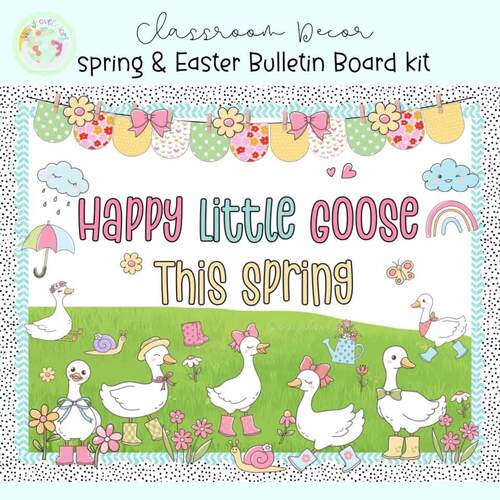 Spring Goose Classroom Decor Cute Spring & Easter Bulletin Board Kit