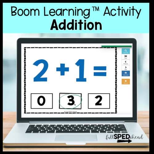 Non-Visual Addition 3 Boom™ Cards Activity | TPT