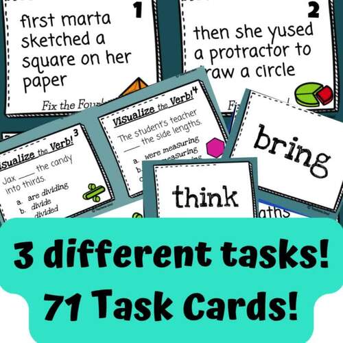IRREGULAR PAST TENSE Verbs TASK CARDS Grammar Practice Scoot Grade 3 4