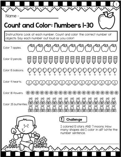 Counting to 120 Practice for 1st Grade 1.NBT.A.1 | Math Center Worksheets