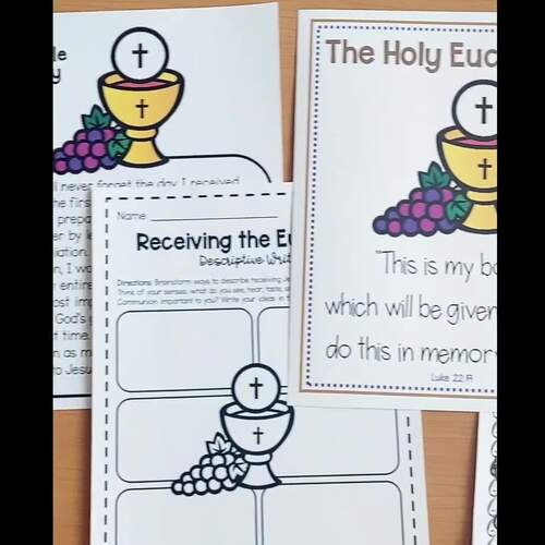 First Communion Writing Prompt | Holy Eucharist Catholic Bulletin Board ...