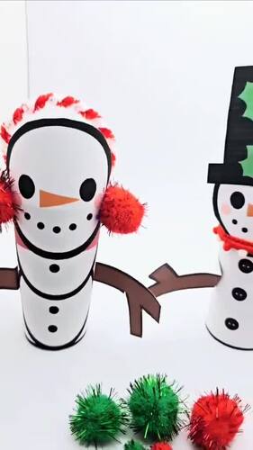 Snowman Craft Toilet Roll Template Christmas Holiday Wrap Template Art ...