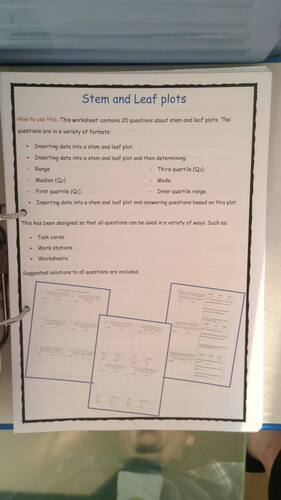 Stem and Leaf plots task cards worksheet by MathNoHow | TPT
