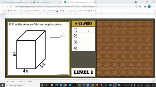 Volume of 3D Figures Composed of Rectangular Prisms SELF-CHECKING ...