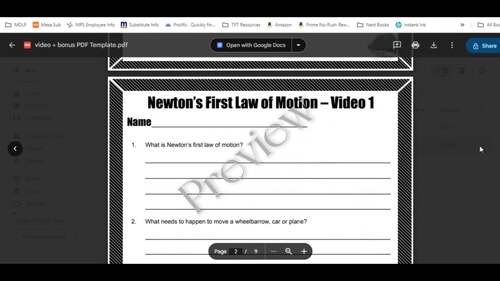 Newton's 3 Laws of Motion Bundle /PRINT/ Video and Worksheets | TPT
