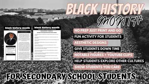 Black History Month Bio Passages Videos Activities Middle School