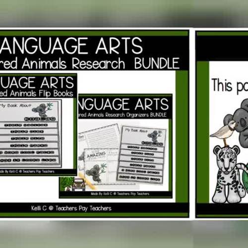 Animal Research Templates and Flip Books for Endangered Animals BUNDLE